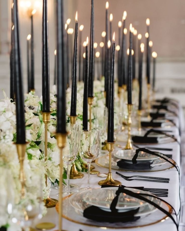23 Statement-Making Black and White Table Setting Ideas That Are Too ...