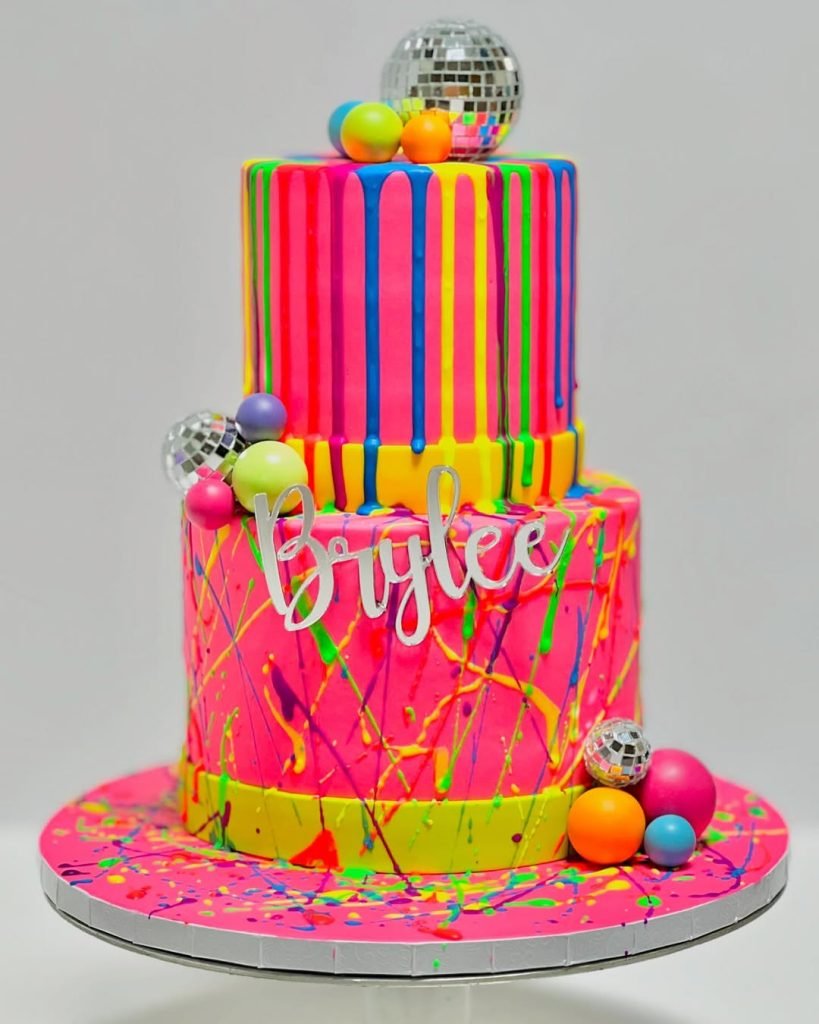24 Unforgettable Neon Party Cake Ideas That Shine Brighter Than the ...