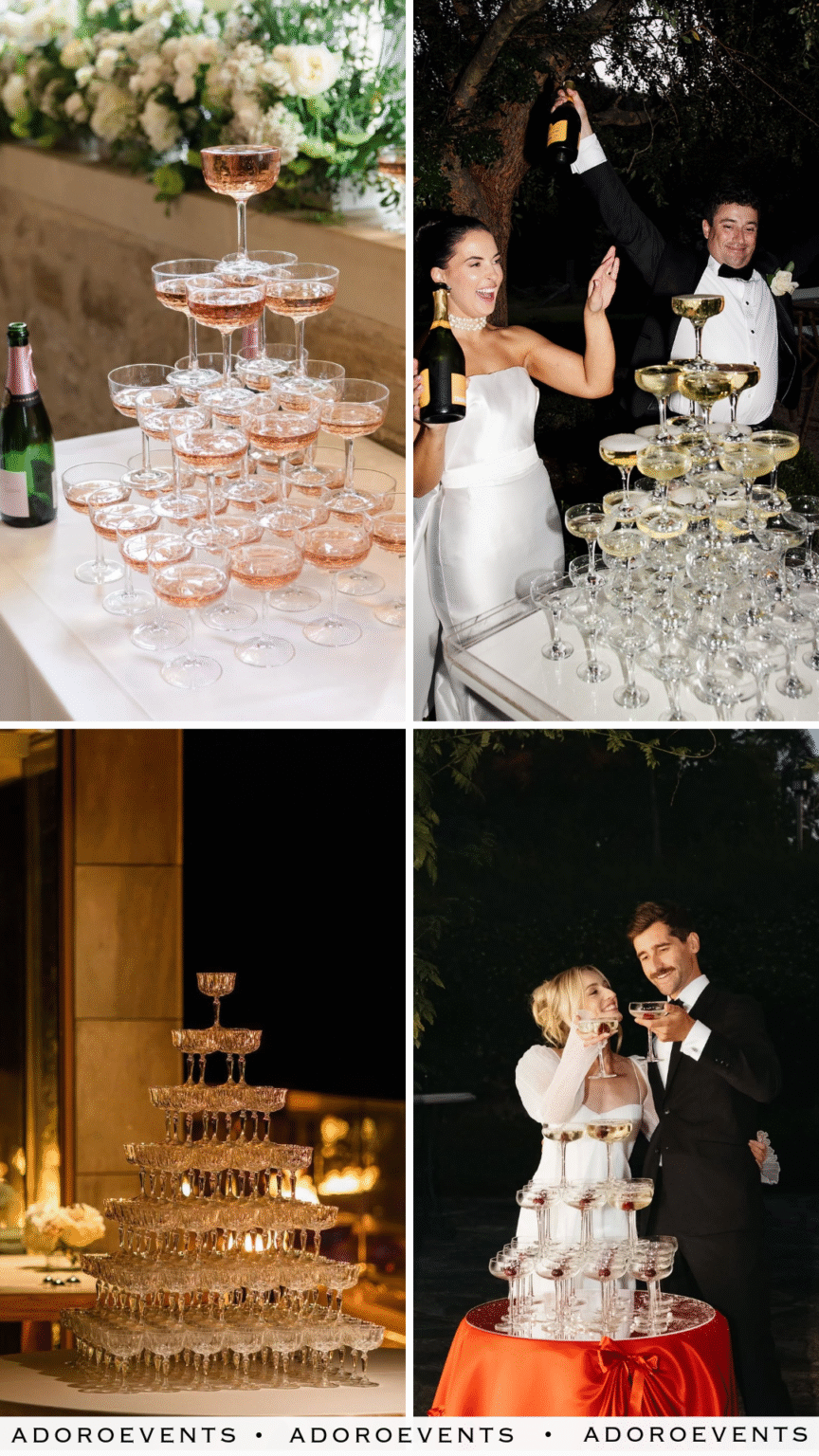 26 *Gold-Soaked* Wedding Champagne Tower Ideas That Toast to Total ...